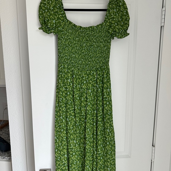 Reformation | Dresses | Reformation Green Floral Midi Dress | Poshmark